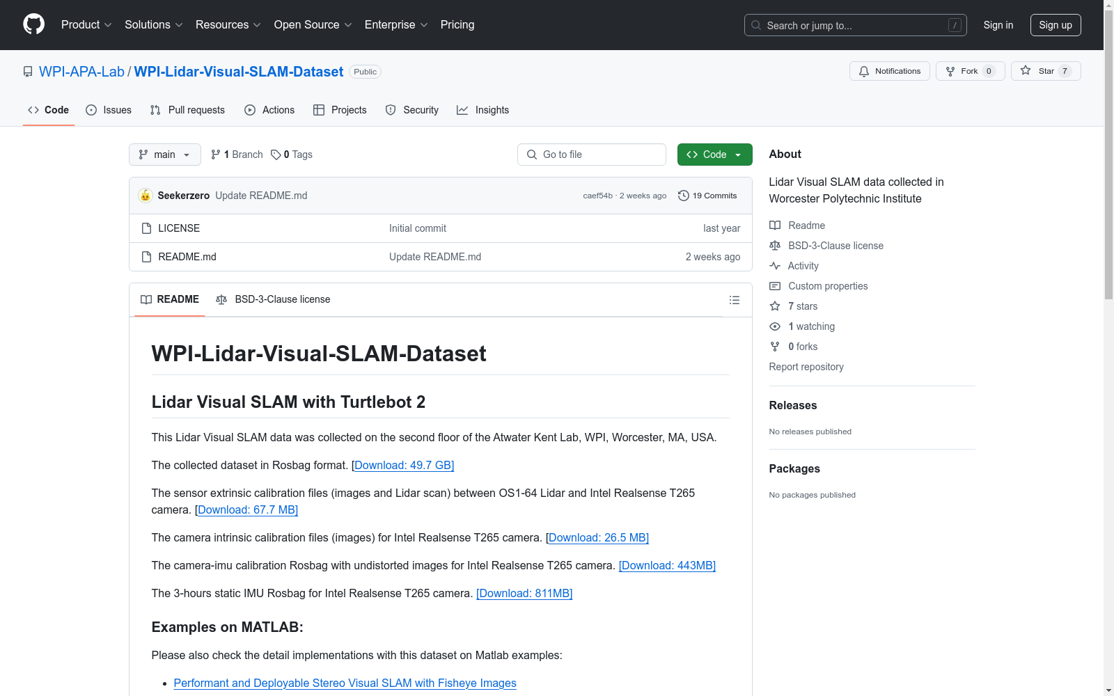 WPI-Lidar-Visual-SLAM-Dataset|SLAM数据集|自动驾驶数据集