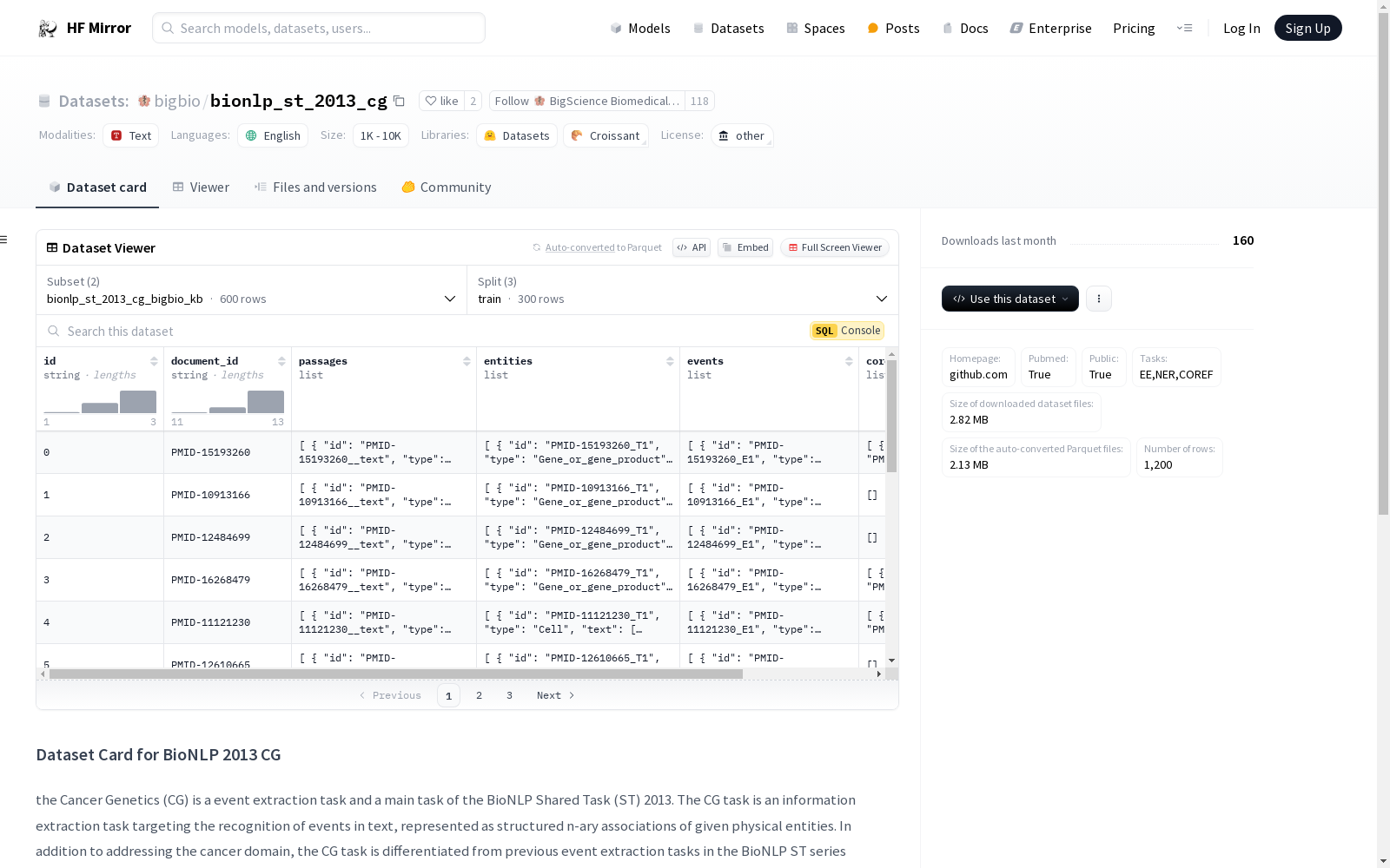 bigbio/bionlp_st_2013_cg|生物医学信息抽取数据集|文本分析数据集