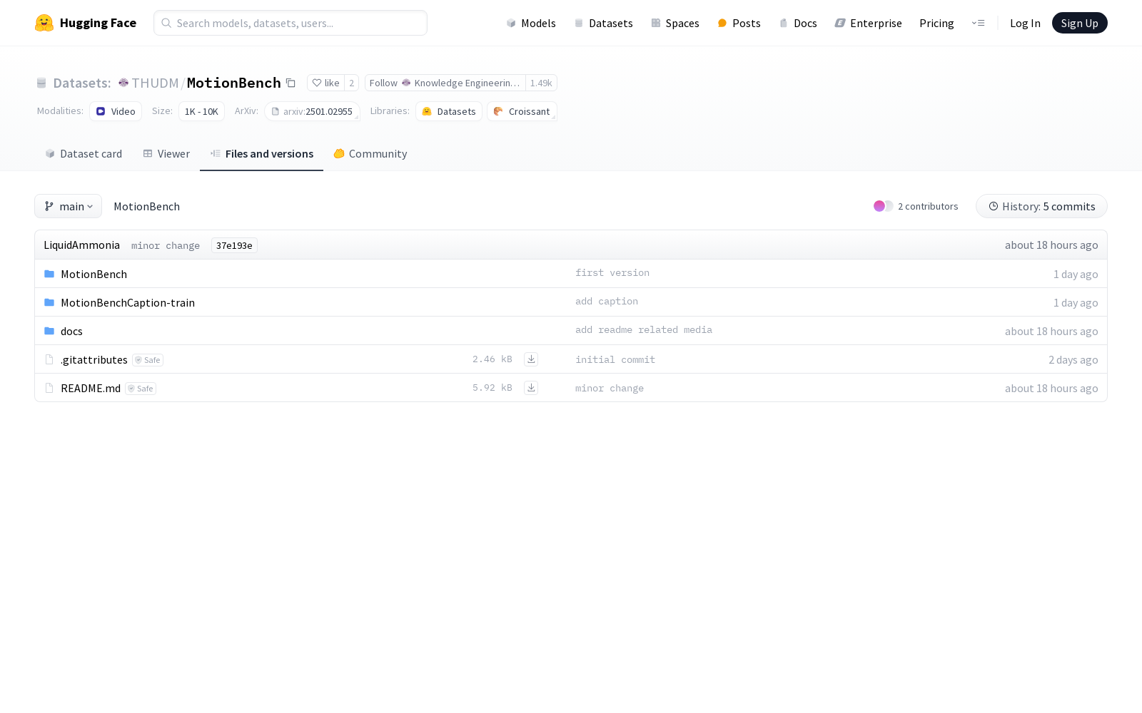 Knowledge Engineering Group (KEG) & Data Mining at Tsinghua University 发布 MotionBench 数据集, 应用在 ...
