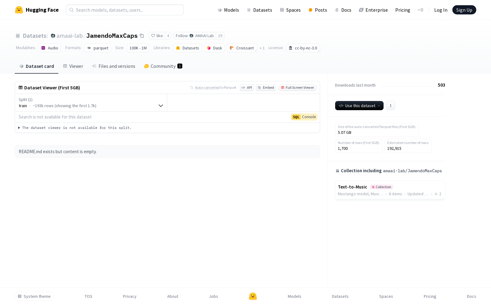 JamendoMaxCaps|音乐信息数据集|自然语言处理数据集