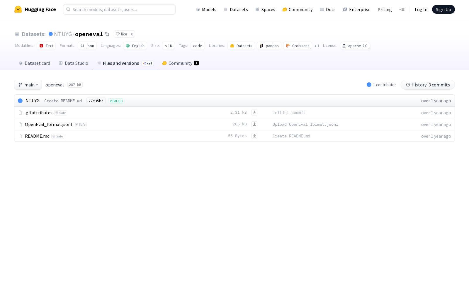 发布 OpenEval 数据集, 应用在 代码生成、模型评估 领域